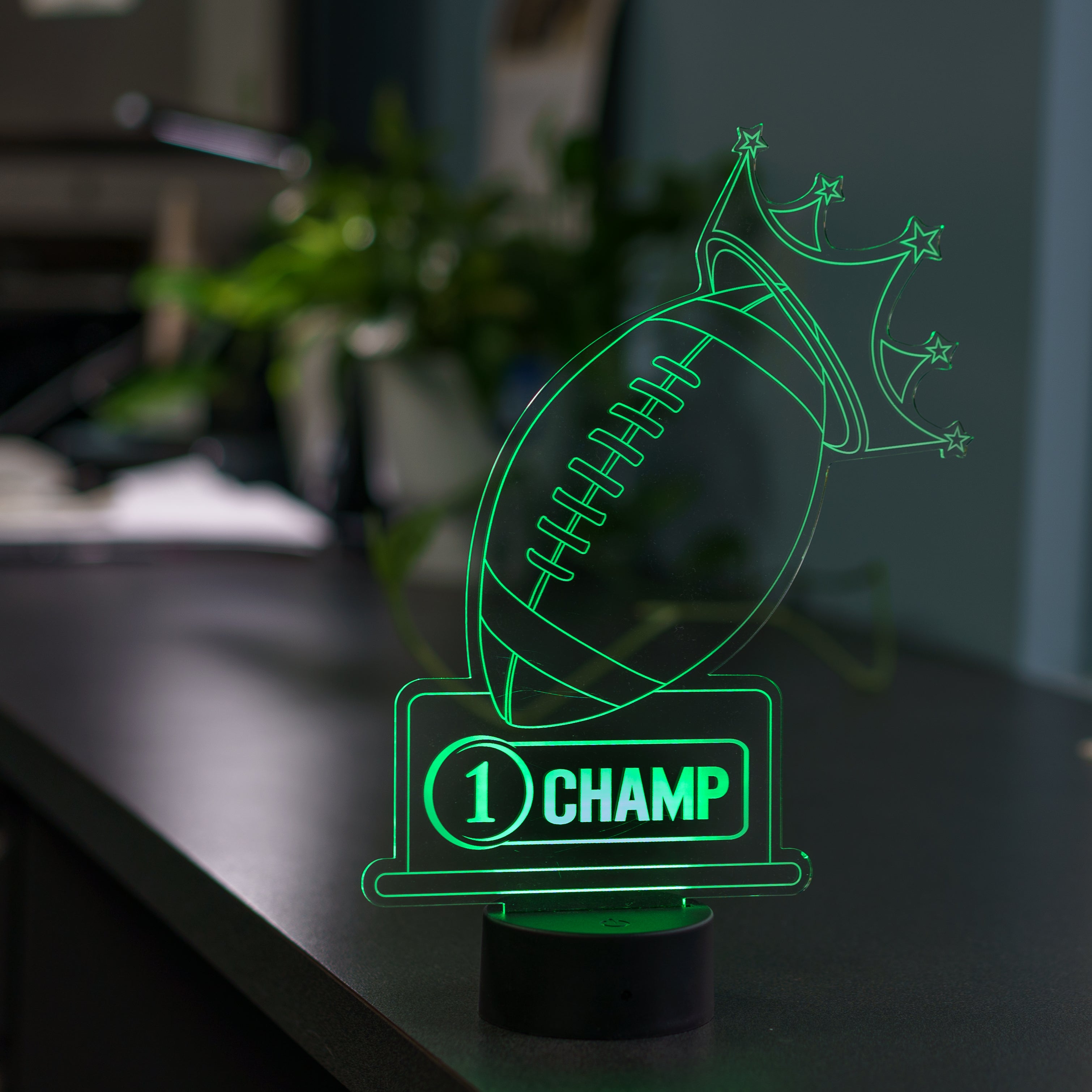LED Light-Up Fantasy Football Championship Trophy – USA Image